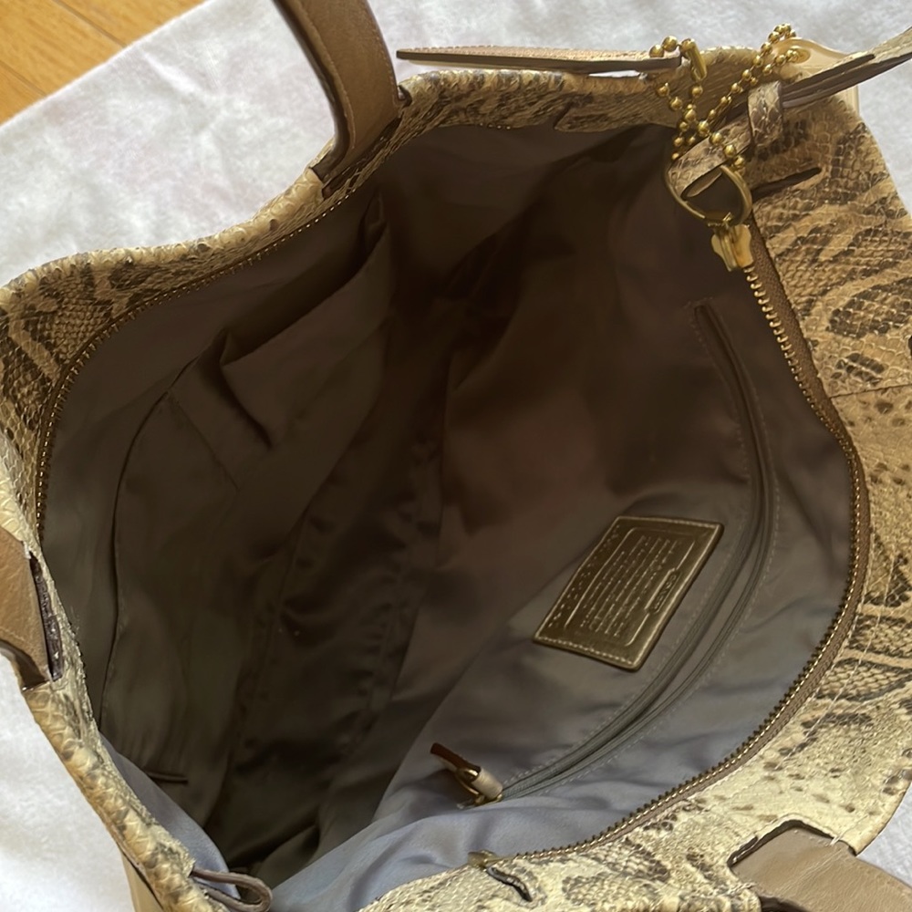 Coach Cream Snake Skin Leather Bag - Gem